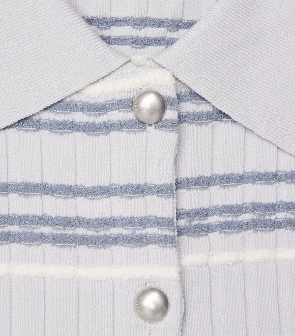 Rag & Bone Karina Striped Cotton-blend Knit Cardigan - Blue