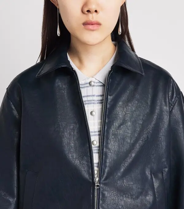 Rag & Bone Krista Faux Leather Bomber Jacket