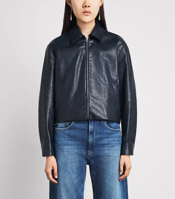 Rag & Bone Krista Faux Leather Bomber Jacket
