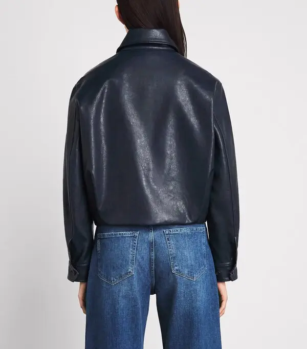 Rag & Bone Krista Faux Leather Bomber Jacket