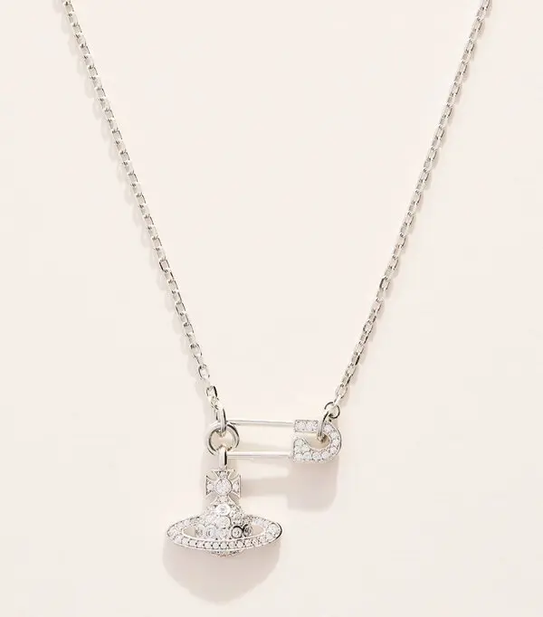 VIVIENNE WESTWOOD Lucrece Orb And Safety Pin Pendant Necklace - Silver