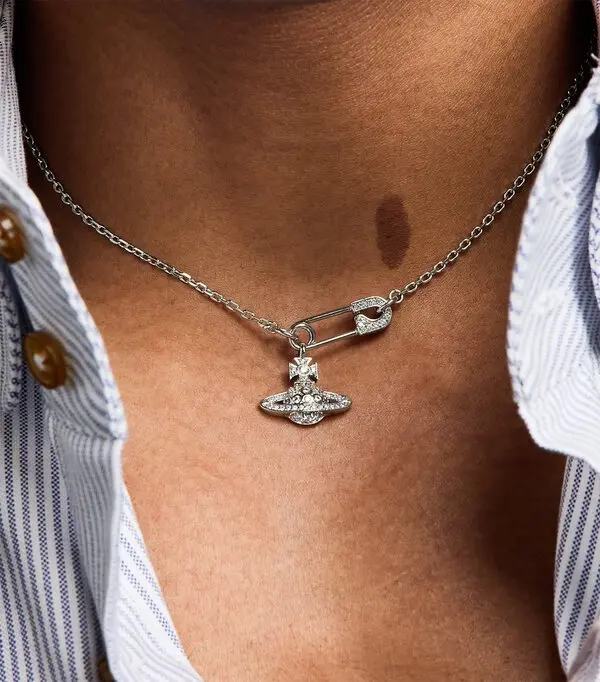 VIVIENNE WESTWOOD Lucrece Pendant Necklace With Orb And Safety Pin