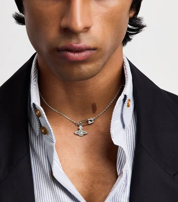 VIVIENNE WESTWOOD Lucrece Pendant Necklace With Orb And Safety Pin
