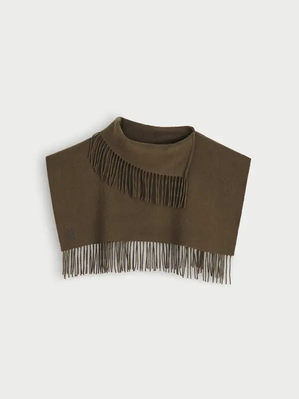 BY MALENE BIRGER Turtla Wool Fringe Bib - Hunt