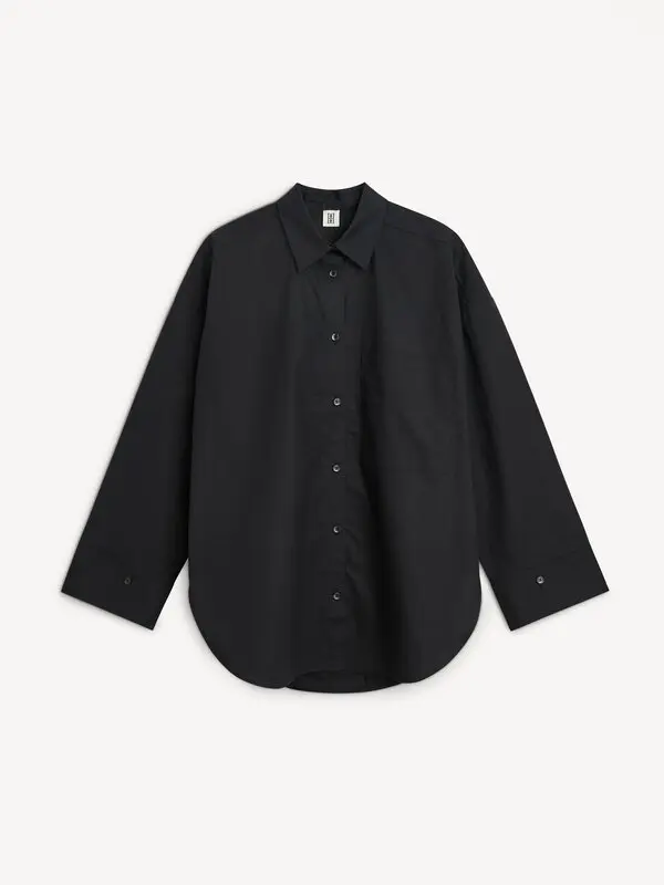 BY MALENE BIRGER Derris Organic Cotton Striped Shirt - Black