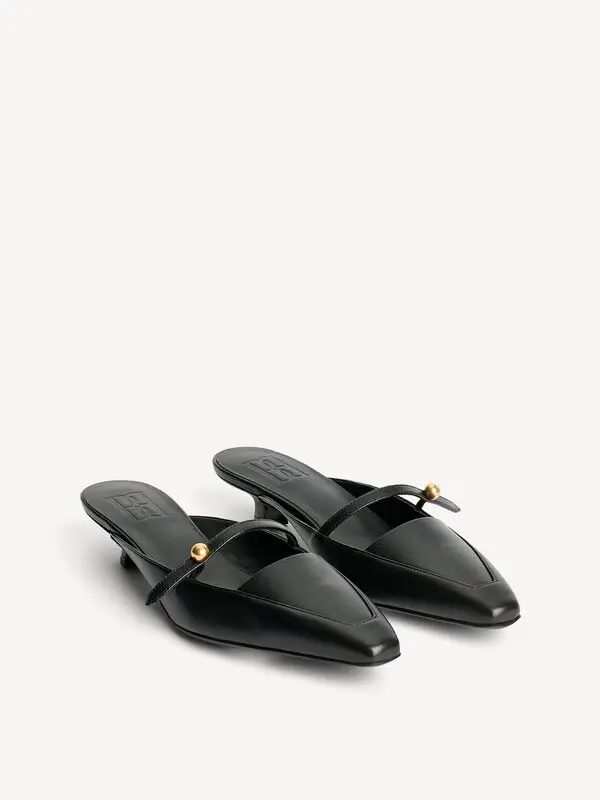 BY MALENE BIRGER Micha Leather Kitten Heel Sandals