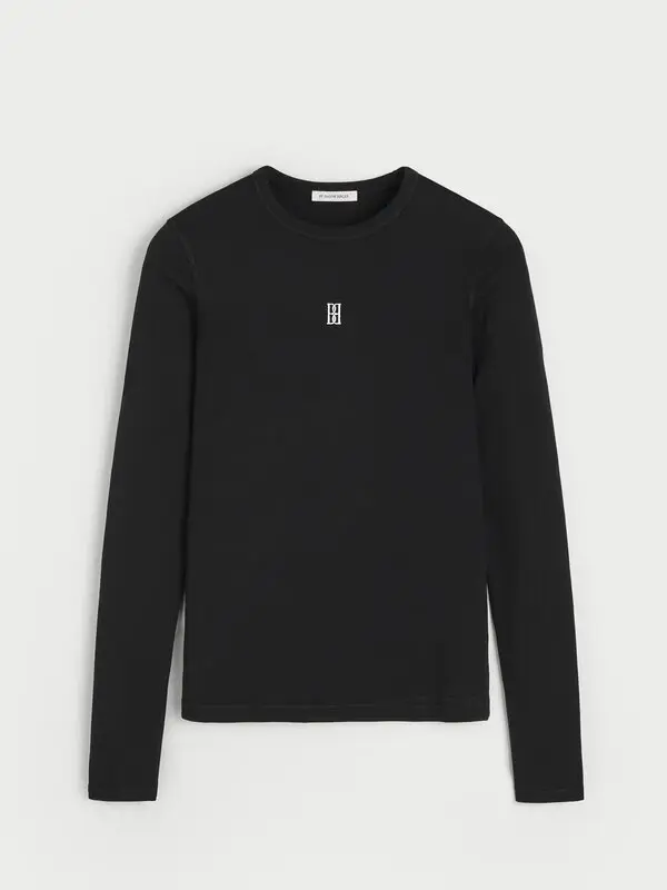 BY MALENE BIRGER Brita Organic Cotton Long-sleeved T-shirt - Black