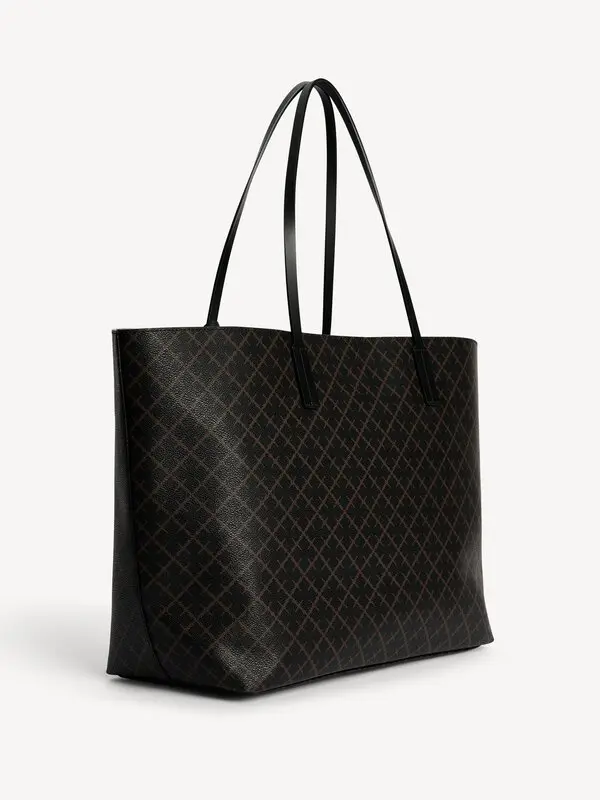 BY MALENE BIRGER Abi Printed Leather-trimmed Tote Bag - Dark Chokolate