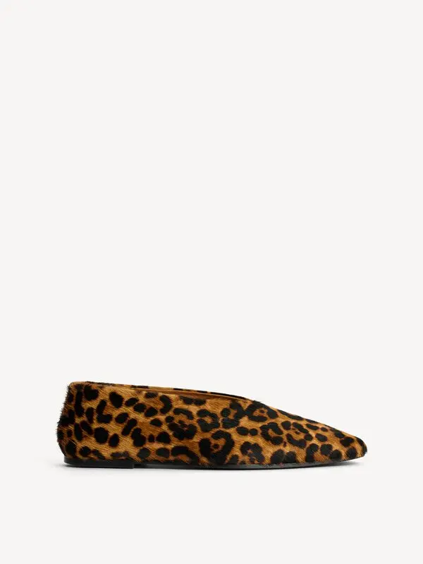BY MALENE BIRGER Merina Print Hairy Leather Flats