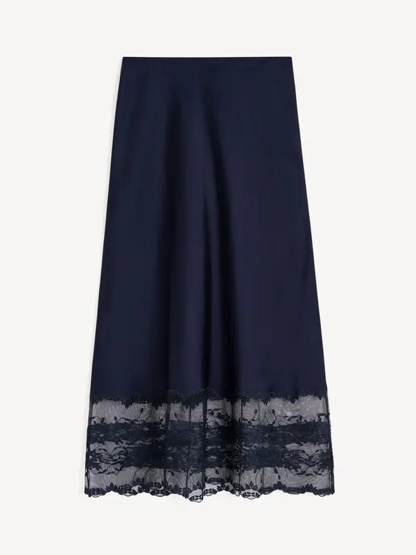 BY MALENE BIRGER Blake Maxi Skirt With Lace Trim - Night Sky