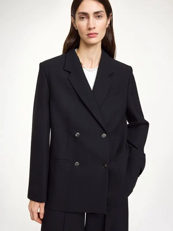 BY MALENE BIRGER Ramona Double-breasted Blazer - Black