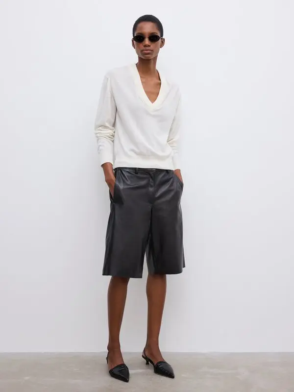 HOUSE OF DAGMAR Boxy Leather Shorts