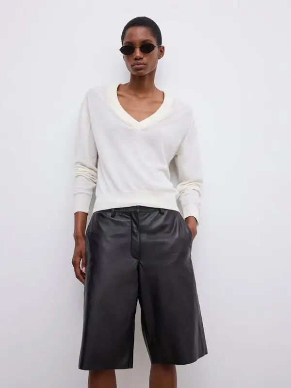 HOUSE OF DAGMAR Boxy Leather Shorts