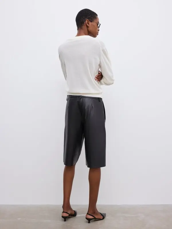 HOUSE OF DAGMAR Boxy Leather Shorts