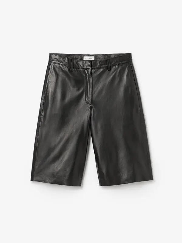 HOUSE OF DAGMAR Boxy Leather Shorts