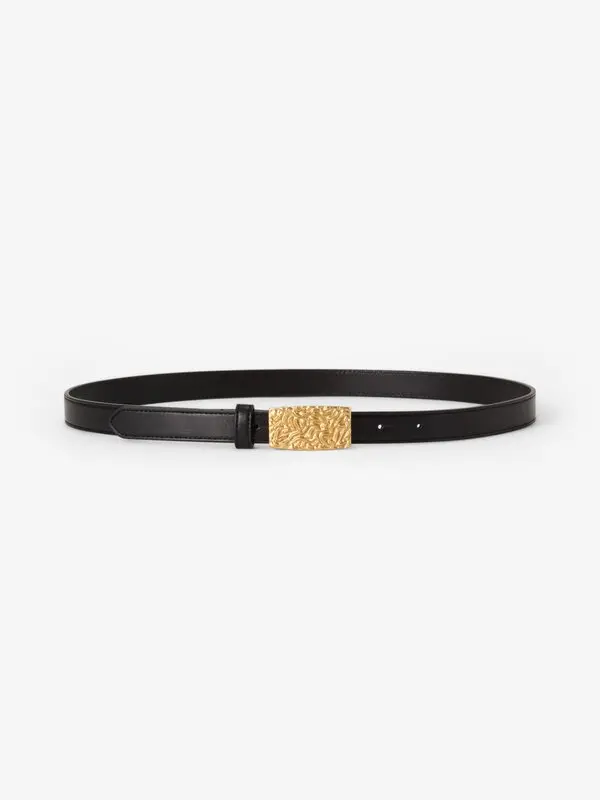 HOUSE OF DAGMAR Sculptural Buckle Belt - Black,gold