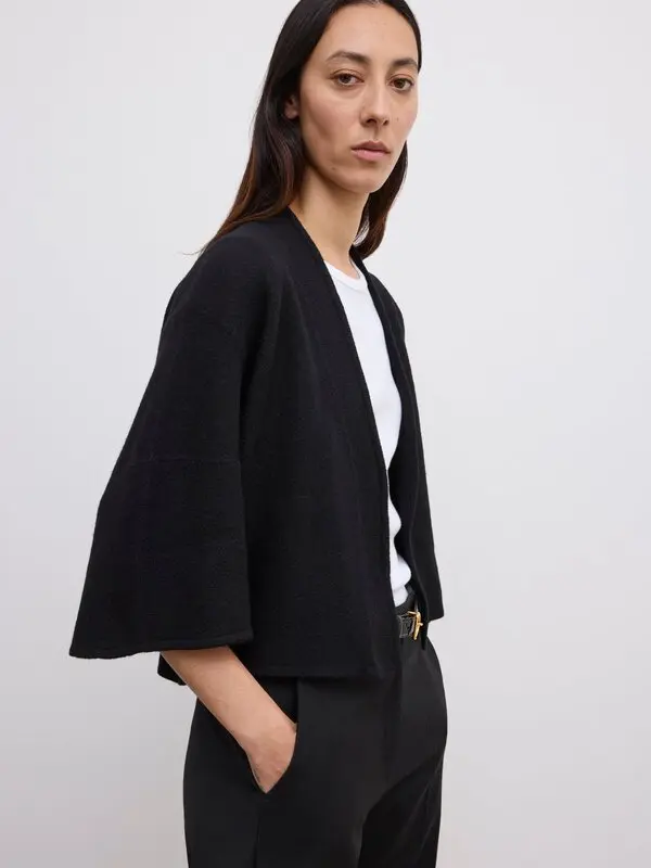 HOUSE OF DAGMAR V-neck Cropped Wool Cardigan