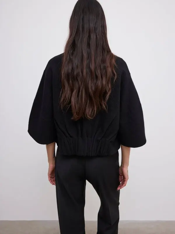 HOUSE OF DAGMAR V-neck Cropped Wool Cardigan