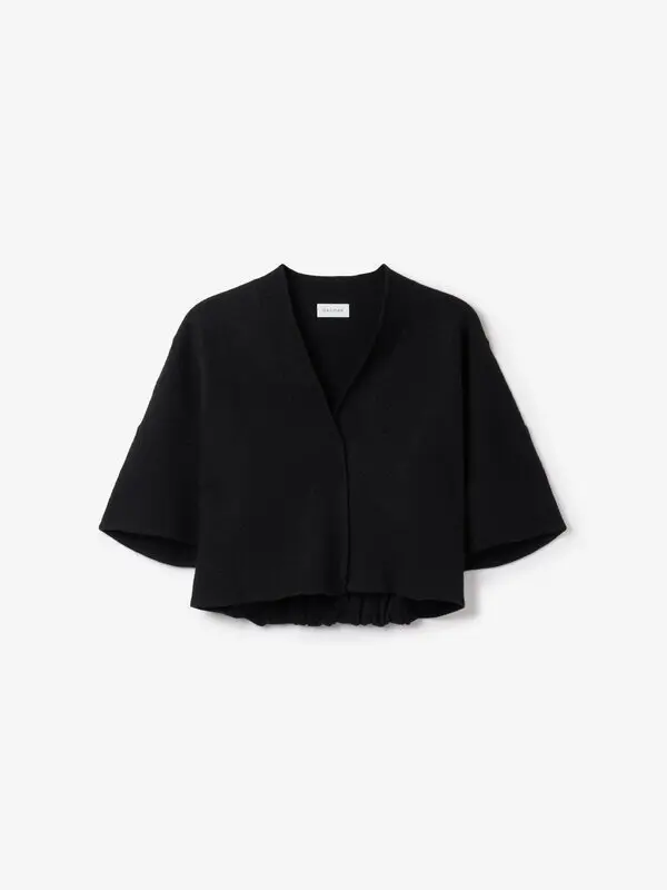 HOUSE OF DAGMAR V-neck Cropped Wool Cardigan