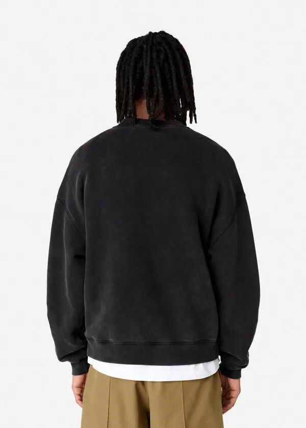 Axel Arigato Distort Washed Crewneck Sweatshirt - Black