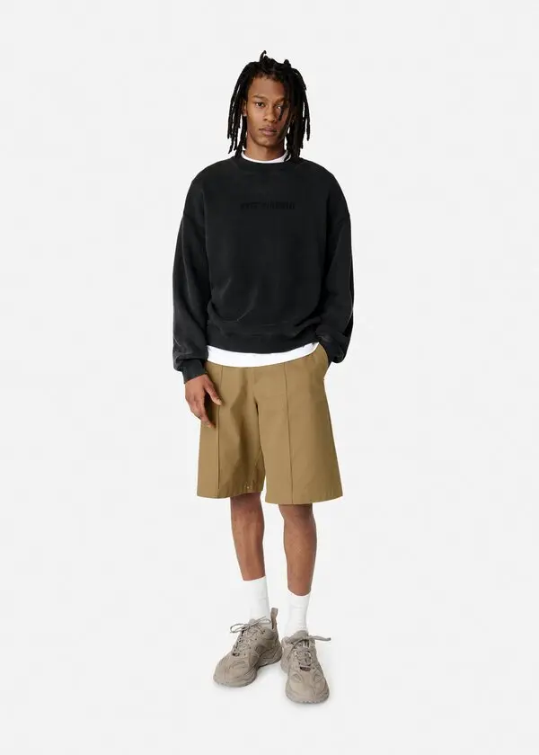 Axel Arigato Distort Washed Crewneck Sweatshirt - Black