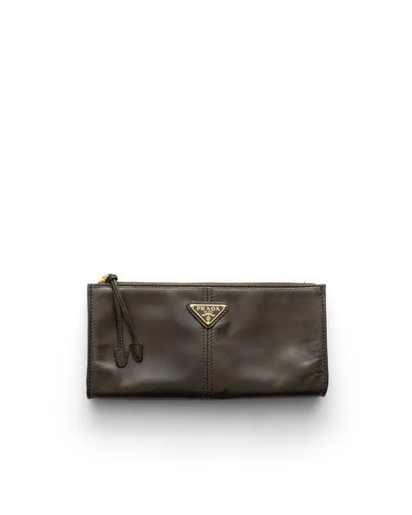 Prada Leather Pouch - Forest