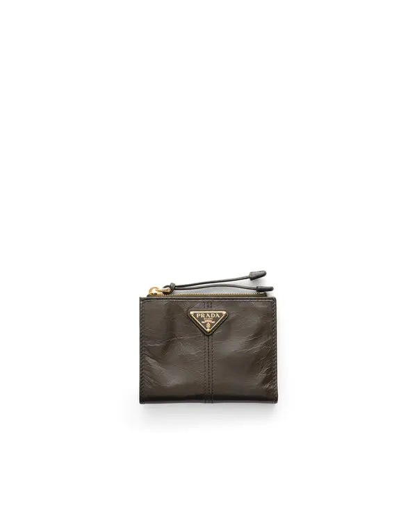 Prada Small Leather Wallet - Forest