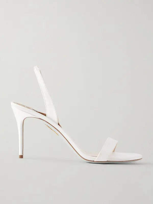 AQUAZZURA So Nude 85 Satin Slingback Sandals - White