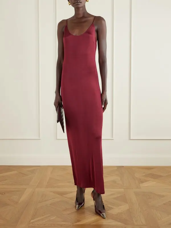 Saint Laurent Chain Detail Jersey Maxi Dress