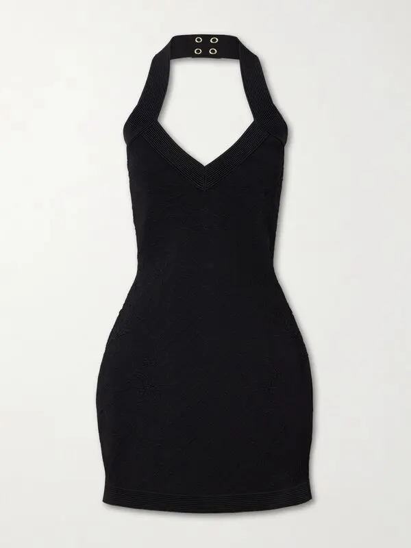 Balmain Jacquard-knit Mini Dress