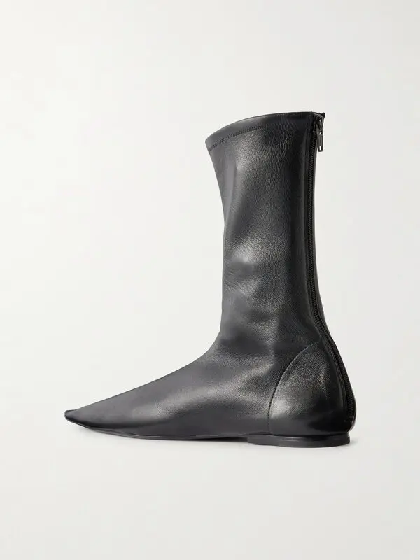 Khaite Marlene Leather Ankle Boots