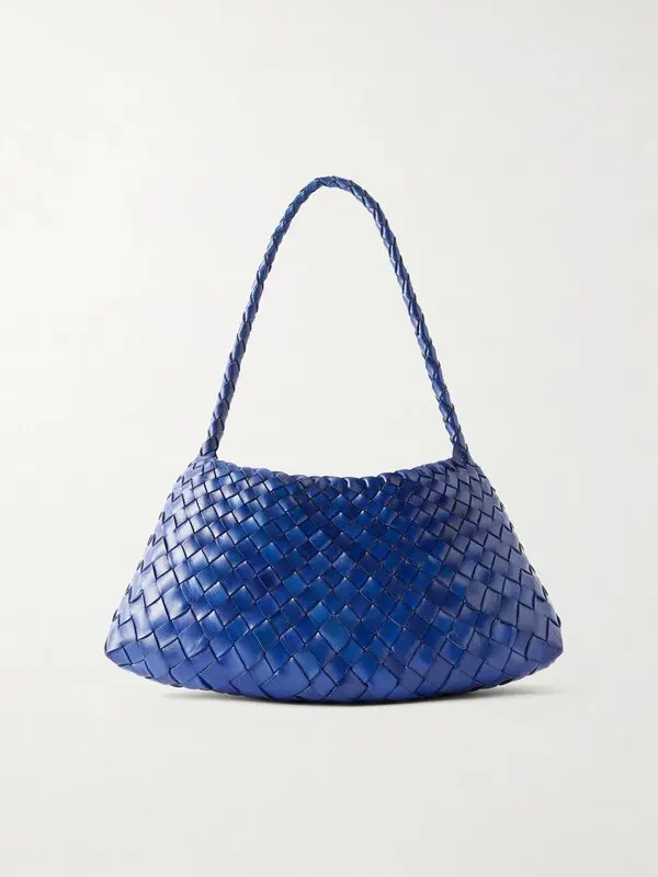 Dragon Diffusion Rosanna Mini Woven Leather Shoulder Bag - Blue