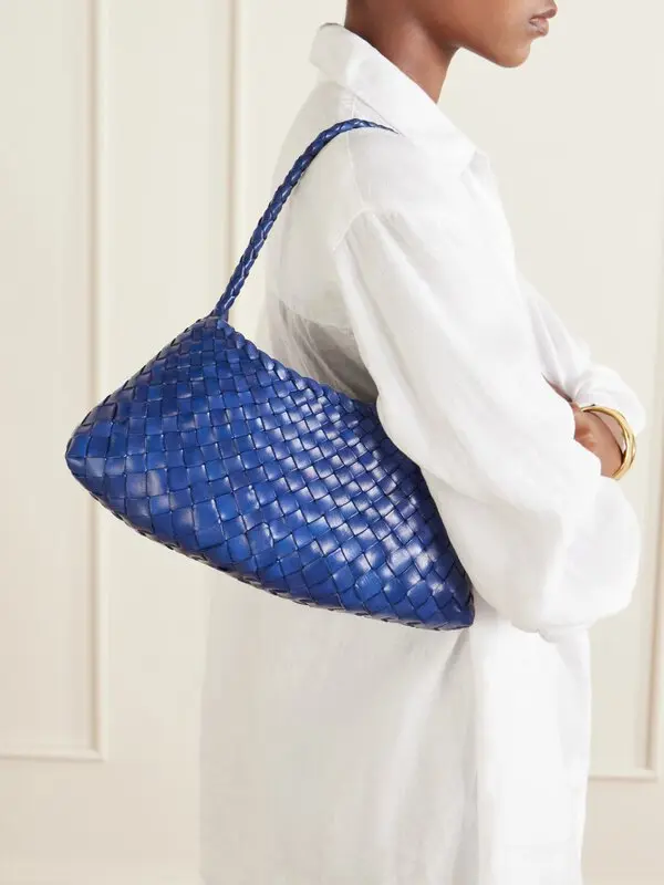 Dragon Diffusion Rosanna Mini Woven Leather Shoulder Bag - Blue