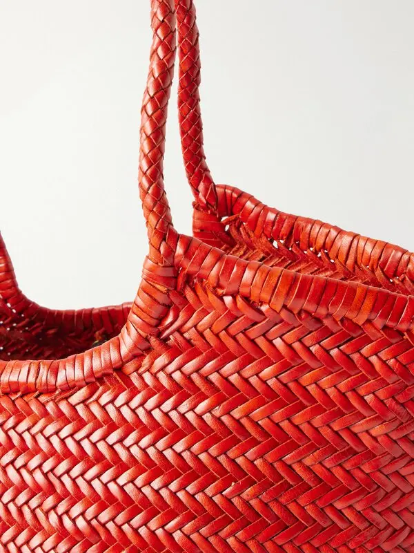 Dragon Diffusion Nantucket Woven Leather Tote - Red