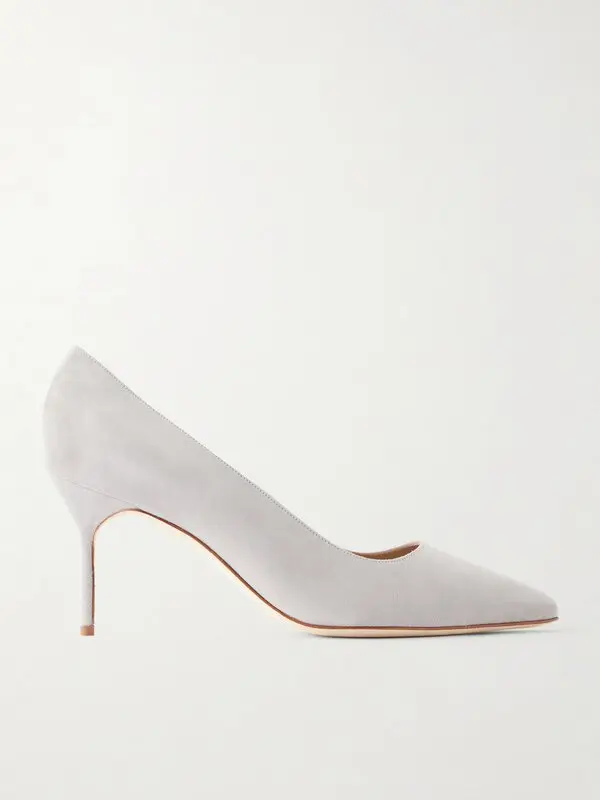 Manolo Blahnik Bb 70 Suede Pumps - Gray