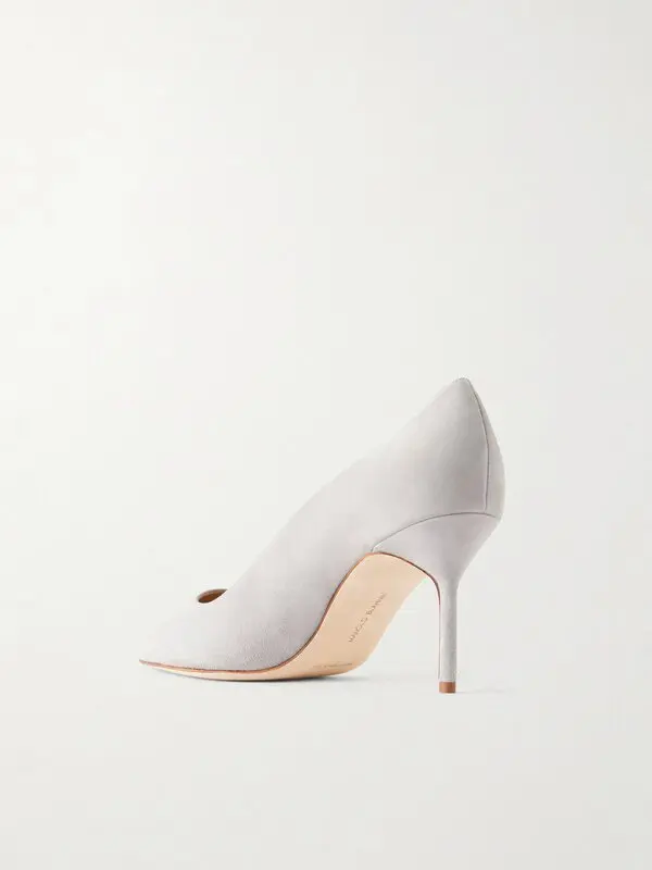 Manolo Blahnik Bb 70 Suede Pumps - Gray