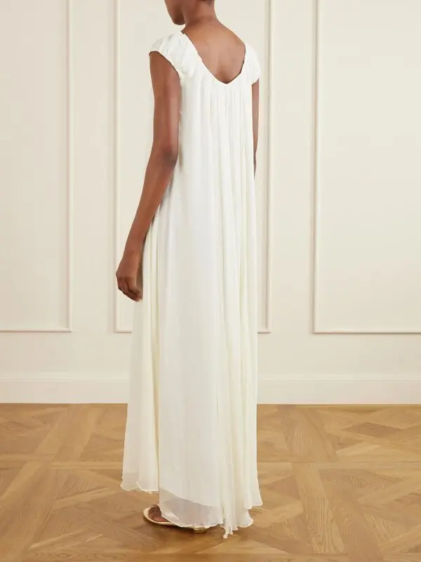 Staud Leda Chiffon Maxi Dress - Neutrals
