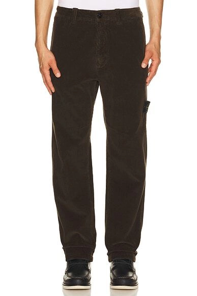 Stone Island Straight Leg Corduroy Trousers - Coal Grey