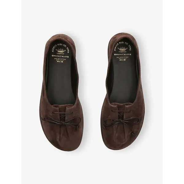 Officine Creative Fontayne 011 Suede Ballet Flats - Mid Brown