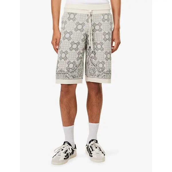 Amiri Ma Quad Check Mesh Knit Shorts - Alabaster