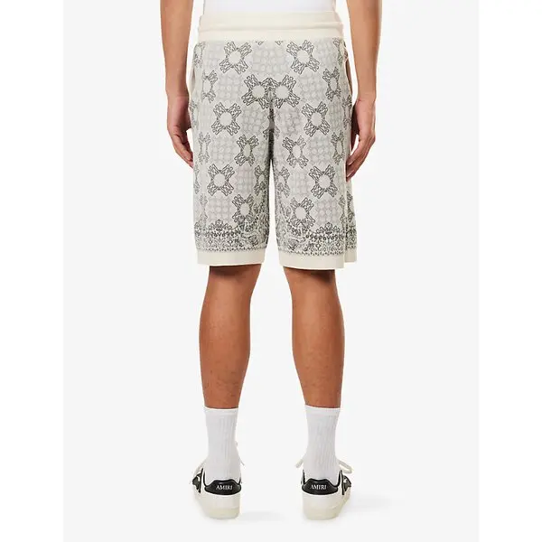 Amiri Ma Quad Check Mesh Knit Shorts - Alabaster