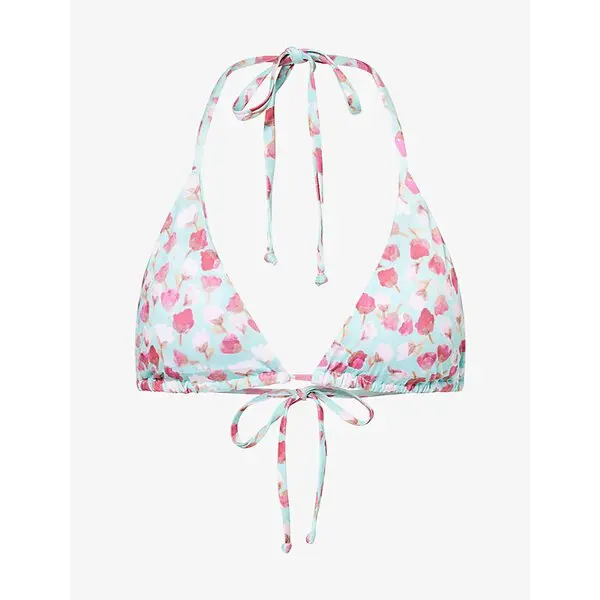 GRACEJACOB Pia Petal Triangle Bikini Top - Multi