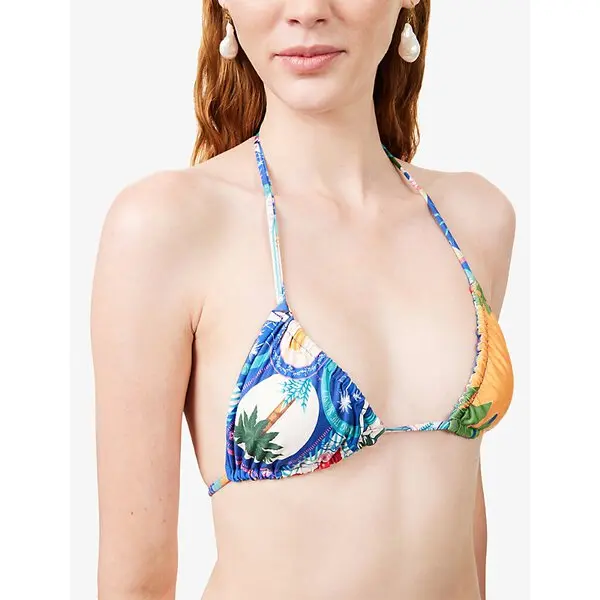 Agua Bendita Alina Valle Reversible Triangle Bikini Top