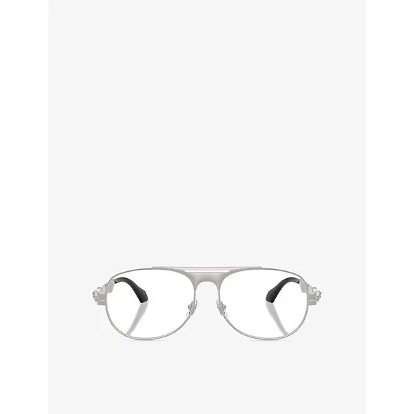 Versace Pilot-frame Metal Optical Glasses - Silver
