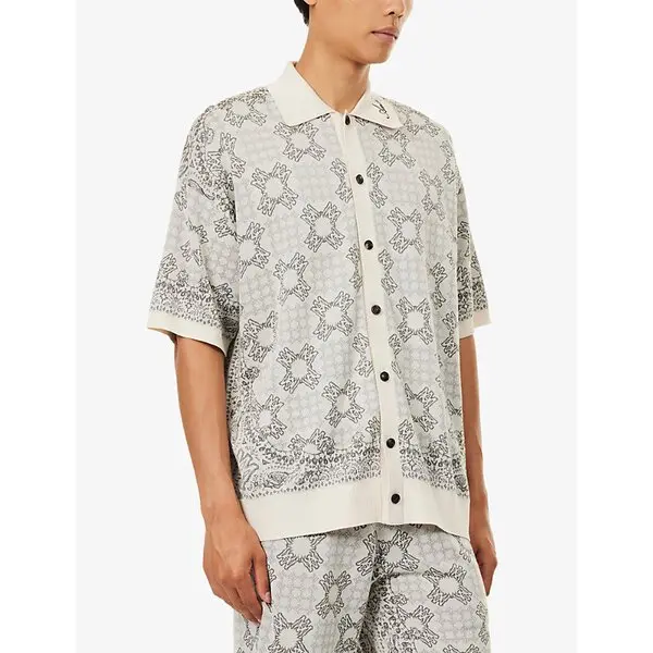 Amiri Ma Quad Check Mesh Knit Shirt