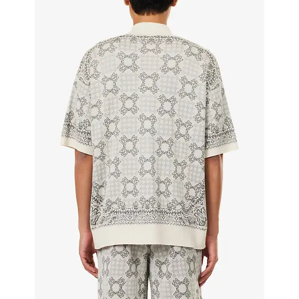 Amiri Ma Quad Check Mesh Knit Shirt
