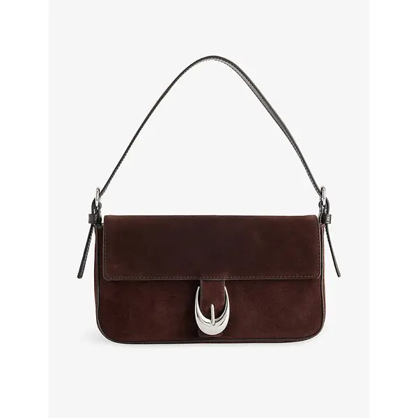 Staud Harlow Suede Shoulder Bag - Espresso