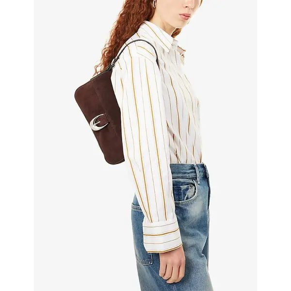 Staud Harlow Suede Shoulder Bag - Espresso