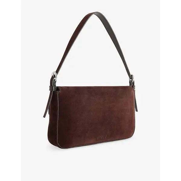 Staud Harlow Suede Shoulder Bag - Espresso