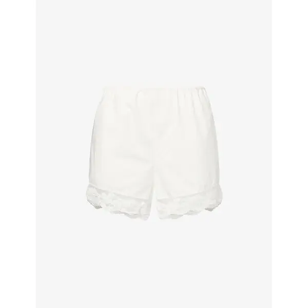 Faithfull The Brand Lace-trim Cotton Shorts - Ivory